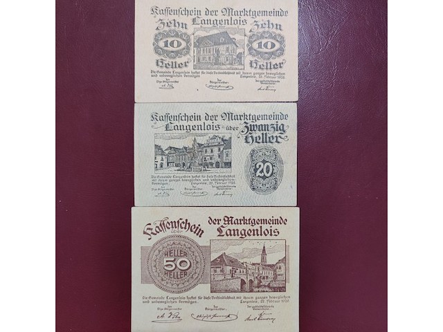 Langenlois 10, 20 i 50 HELLER 1920