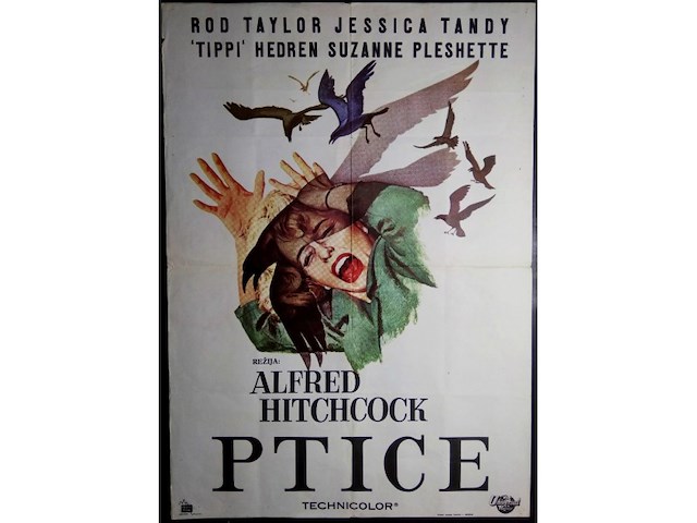 PTICE (1963) Alfred Hitchcock FILMSKI PLAKAT