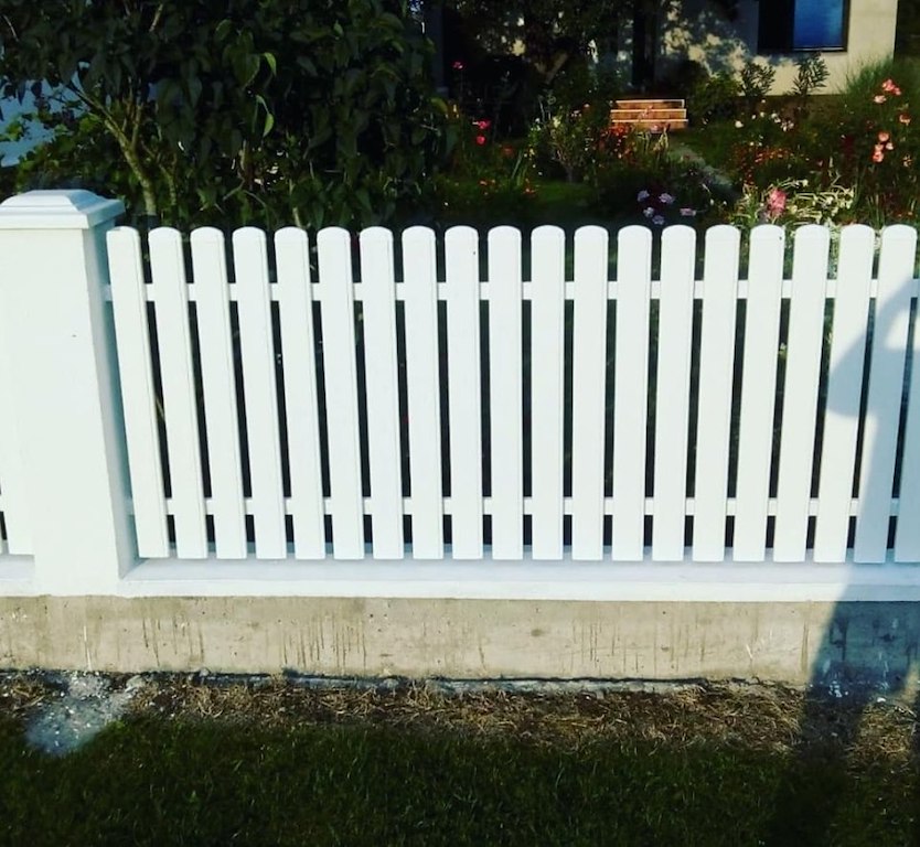 PVC letva za ograde h100 i širine 7,5cm BELA