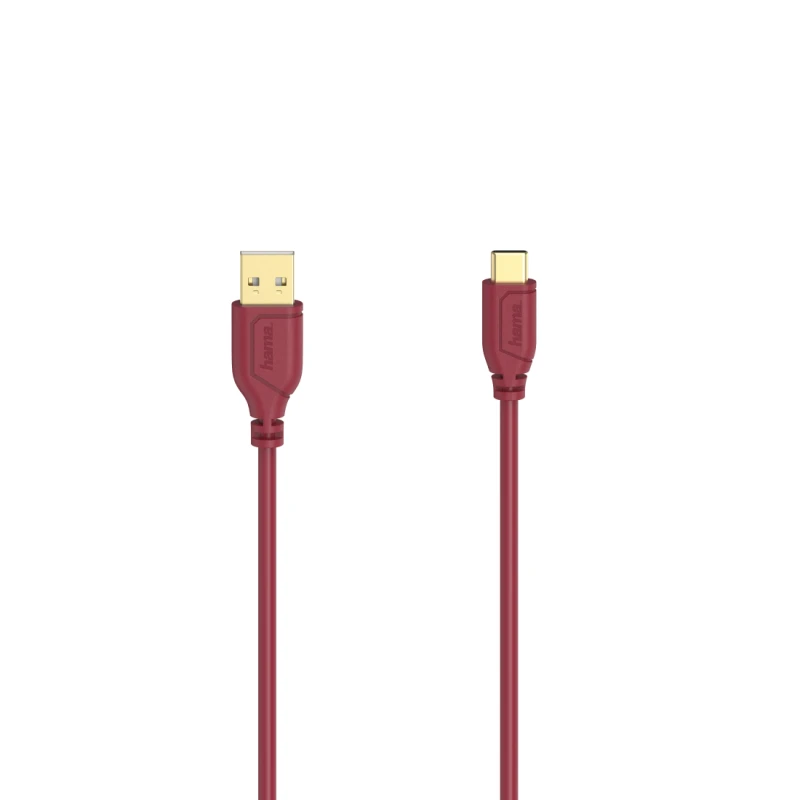 Hama (200636) kabl za punjač USB-A (muški) na USB-C (muški) 0.75m crveni