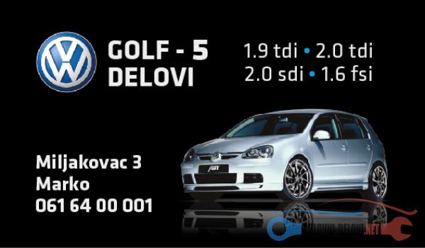 Polovni Delovi Za Volkswagen Golf 5 2.0TDI 1.9tdi 2.0sdi Kompletan Auto U Delovima