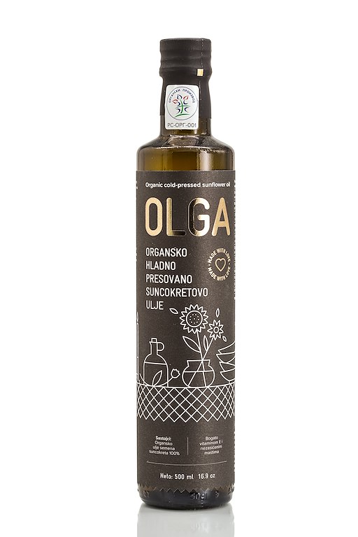 Hladno presovano suncokretovo ulje (organski proizvod) 500 ml Olga
