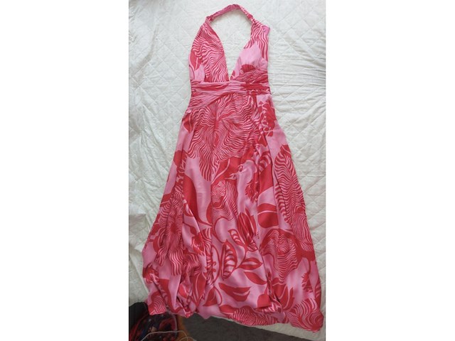 Roze haljina od čiste svile, veličina 12