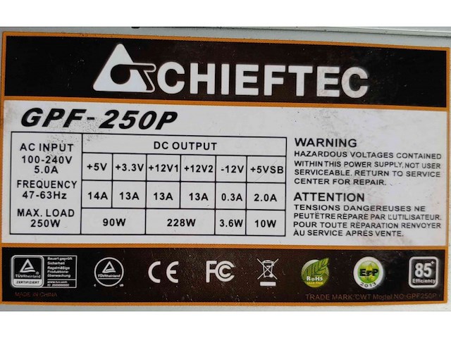 Napajanje CHIEFTEC GPF-250P