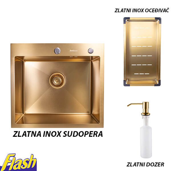 Zlatna INOX Sudopera (SET) – SanDonna – HD5550