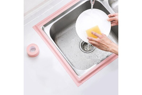 Vodootporna traka za kupatilo i kuhinju, 3 m x 35 mm, roza