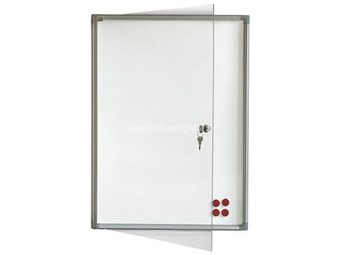 Tabla oglasna 2x3 bela magnetna,sa vratima i ključem GS46 6xA4 73X68