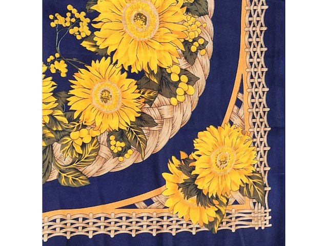 Velika svilena marama sa suncokretima 93 x90 cm