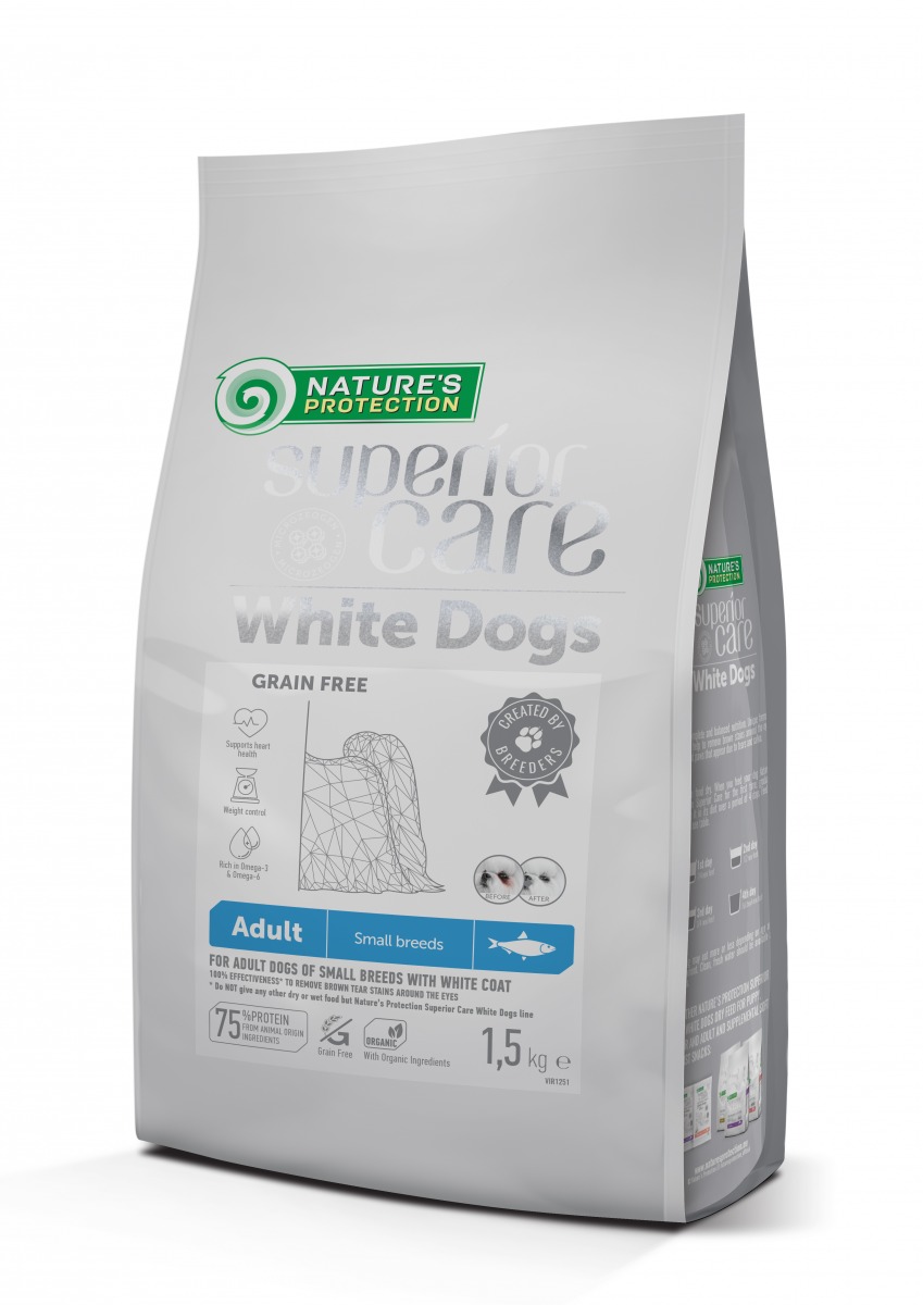 Nature's Protection SP White dog Adult small Herring - Hrana za odrasle bele pse malih rasa, bez žitarica, sa haringom