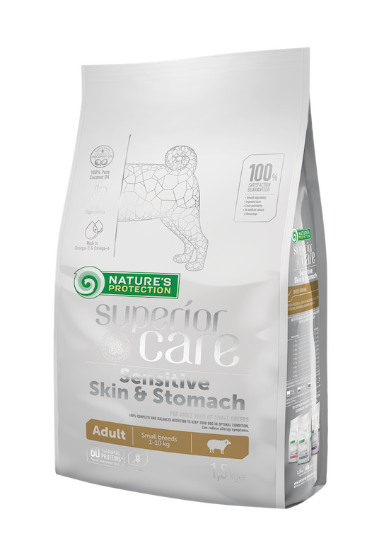 Nature's Protection SC Sensitive skin&stomach adult mini lamb - Hrana za odrasle male bele pse osetljive kože i stomaka, sa jagnjetinom