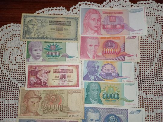 Stare novčanice iz Jugoslavije