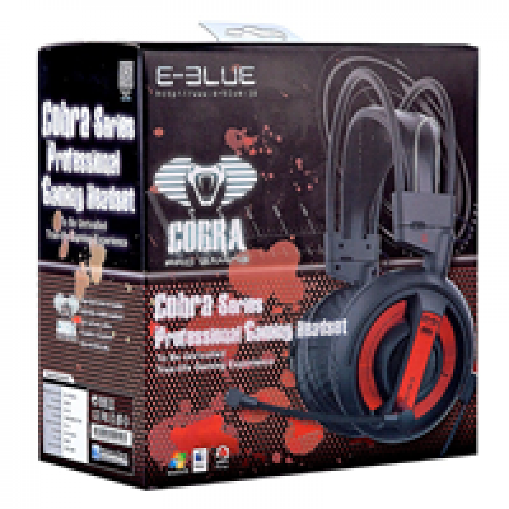 Slušalice E-Blue Cobra HS EHS013RE slušalice sa gumenim mikrofonom visoke osetljivosti, crno/crvene 006-0333