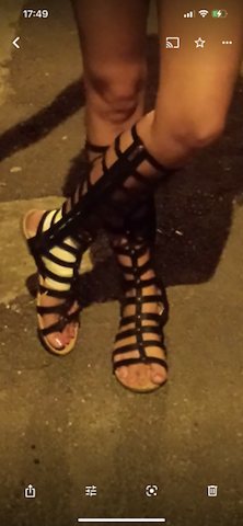 Crne rimljanke gladijatorke sandale