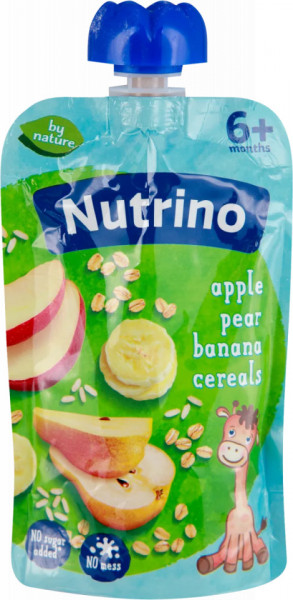Nutrino voćni pire - jabuka, kruška, banana, žitarice 100g