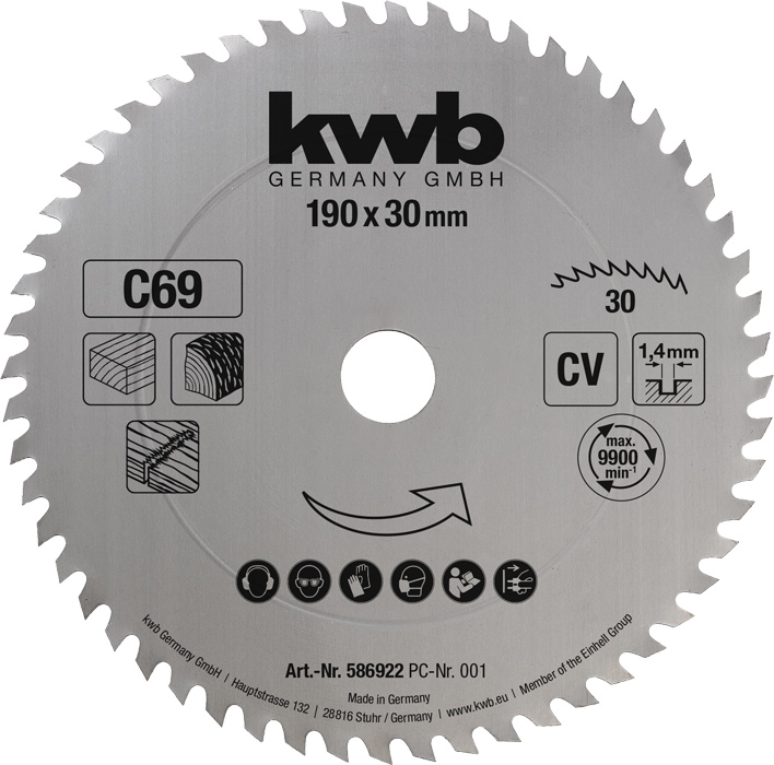 KWB 49586922 list za cirkular za drvo 190 x 1,4 x 30 mm, Z30