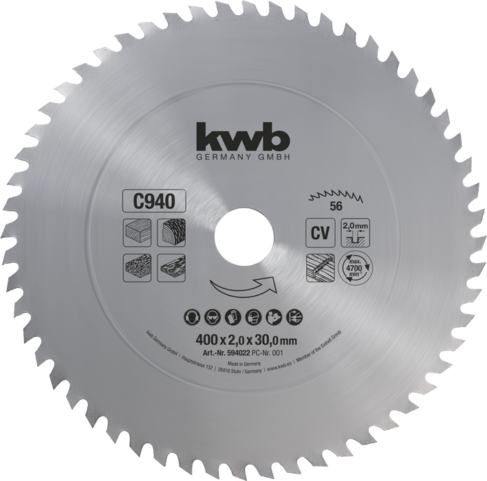 KWB 49594022 list za cirkular za drvo 400 x 30 mm, 940C