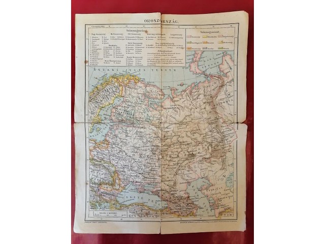 Oroszország - térkép - `Pallas` nagy lexikona