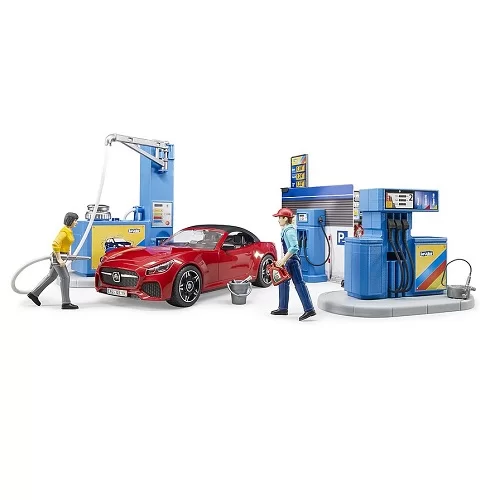 Benzinska stanica sa autom i figurama
Benzinska stanica sa autom i figurama