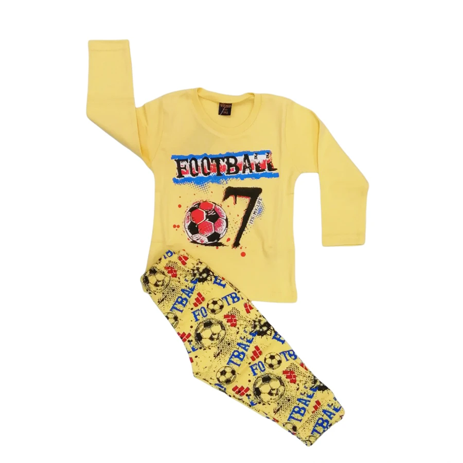 Pidžama žuta football 24664 - dugi rukav