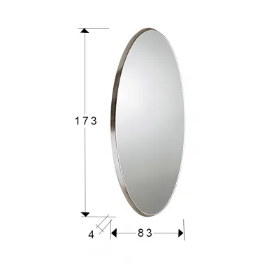 Zidno ogledalo Aries veće ovalno srebrno SCHULLER