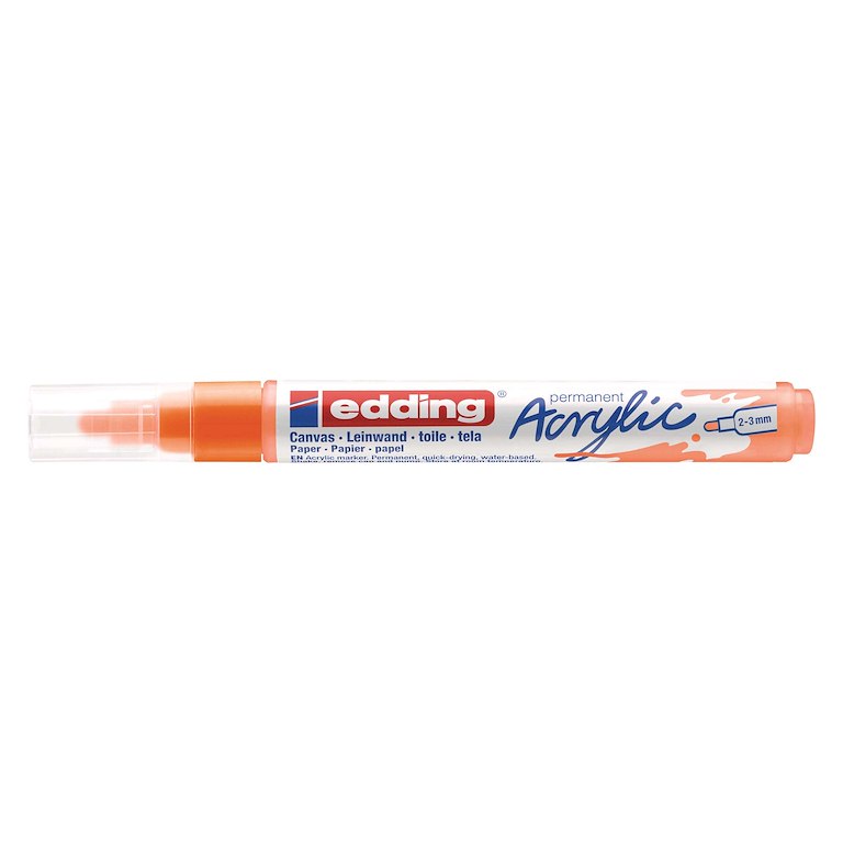 Akrilni marker E-5100 medium 2-3mm obli vrh neon narandžasta Edding