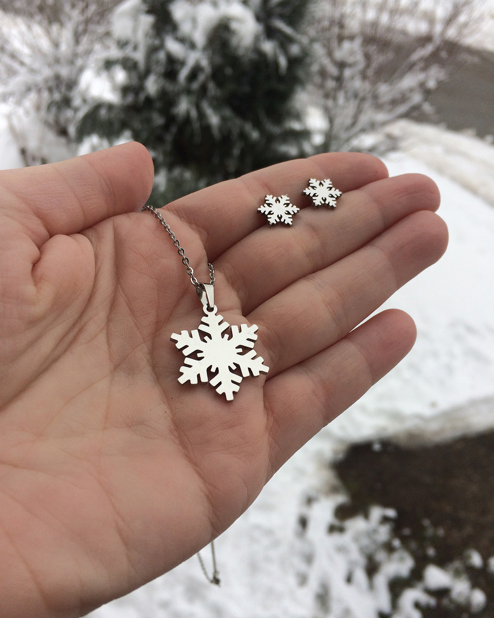 Snowflake komplet I (Ogrlica + minđuše)