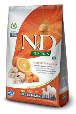 N&D Pumpkin Medium&Maxi Adult Codfish&Orange