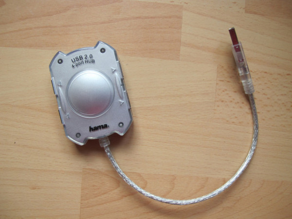 Hama 4-port Portable USB Hub 1:4 (silver, 4 x USB)
