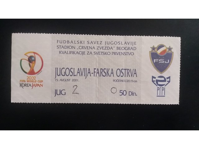FUDBAL: JUGOSLAVIJA - FARSKA OSTRVA 15.08.2001