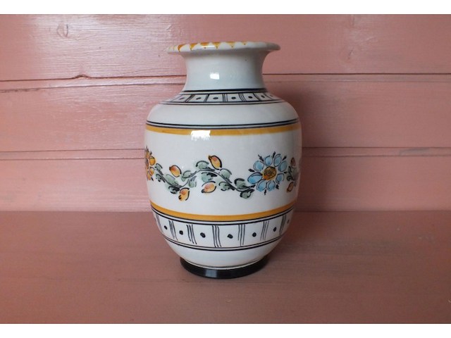 Vintage keramička vaza cvetni dekor