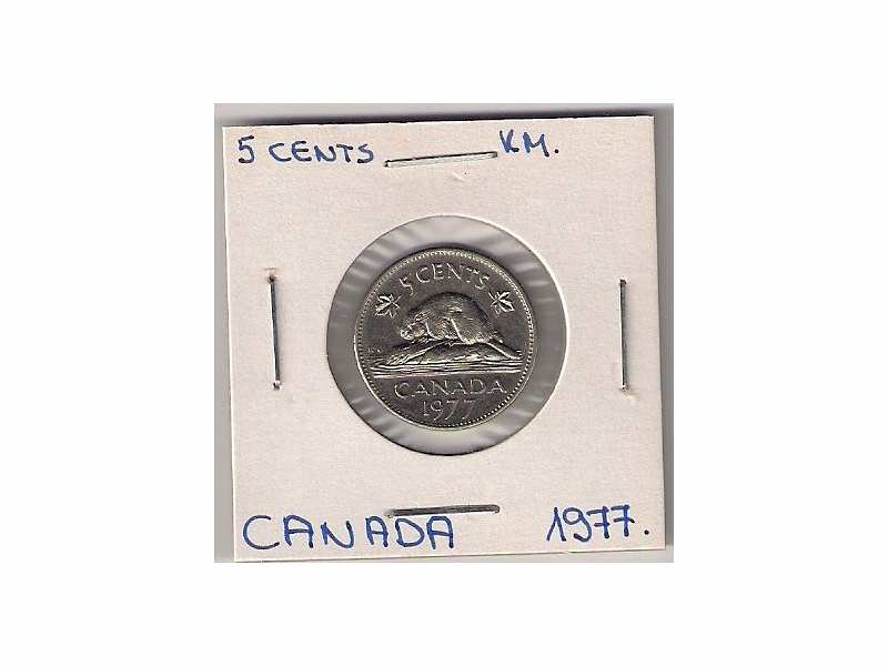 a5 Canada Kanada 5 cents 1977.