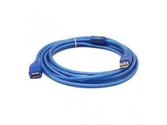 Kabal produžni USB muški na ženski 3m providno plava
