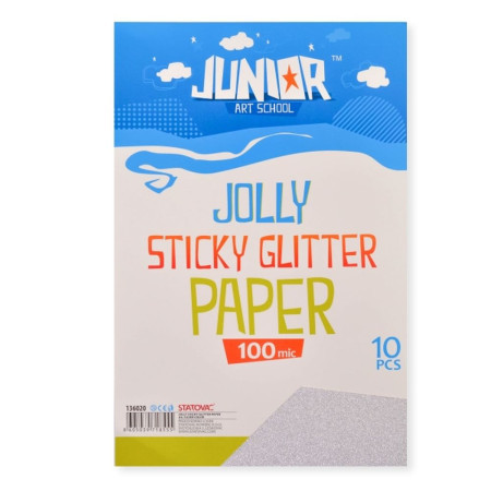 Jolly Sticky Glitter Paper, papir samolepljivi, srebrna, A4, 100mik, 10K ( 136020 )