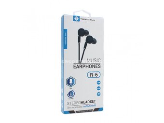 Slušalice sa kablom bubice Teracell Evolution R6 crna 3.5mm
