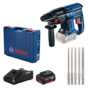 Bosch akumulatorski čekić GBH 180-LI Professional + 5-delni SDS+ set burgija 0615990M9C