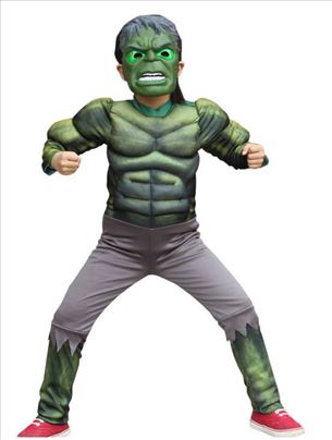 Kostim za decu Hulk sa maskom dečiji za maskenbal