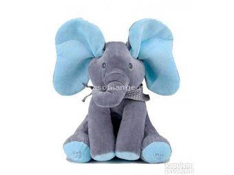 Peekaboo raspevani slon sivo-plavi