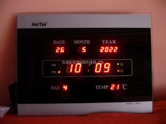 HO TAI B-228 - digitalni zidni sat sa datumom i termometrom