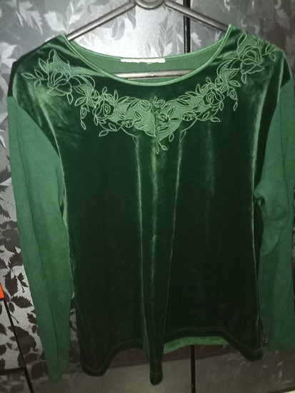 Zelena plis bluza