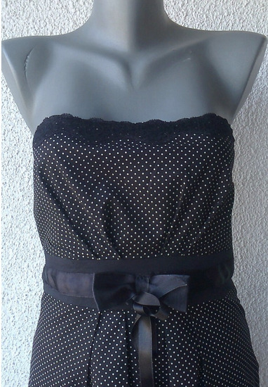 haljina top crna bele tufnice br L CALORE