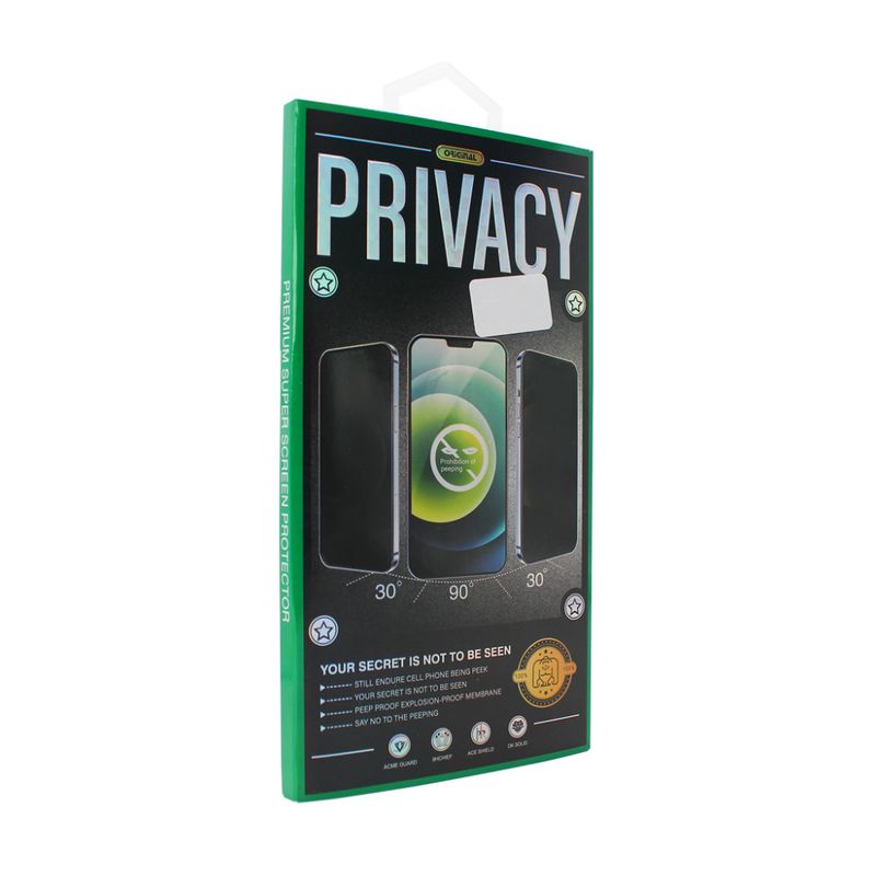 Zaštitno Staklo Privacy 2.5D full glue za Samsung S901B Galaxy S22 5G crni (fingerprint unlock)