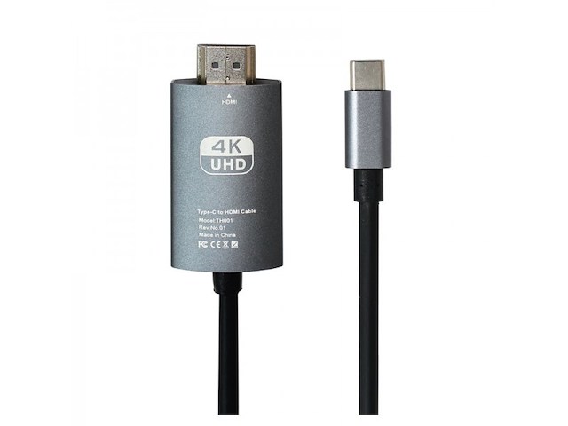 Adapter Type C na HDMI M 4K 60Hz sivi