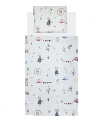 Textil posteljina (navlake) za krevetac za devojčice Retro Mede - 120x80 cm
