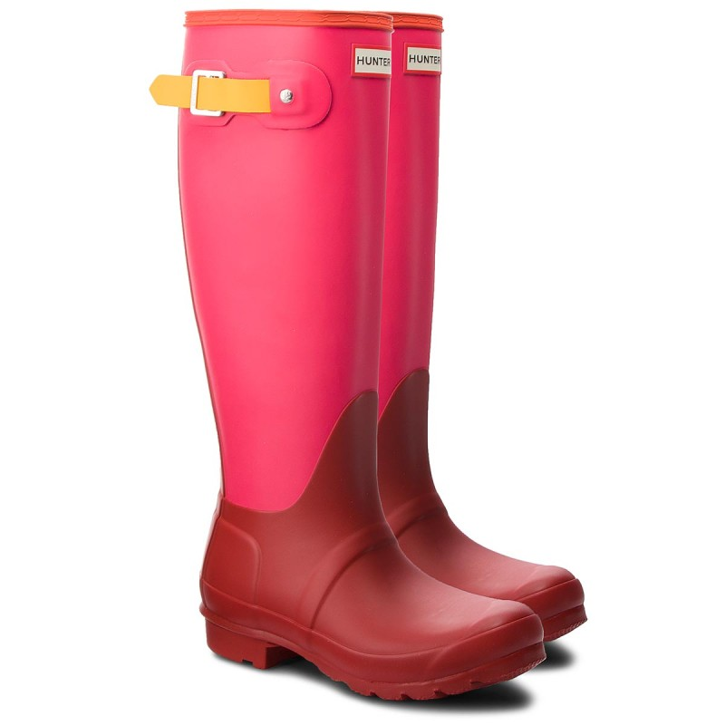 Hunter Women Original Tall Colourblock Boots – Military Red