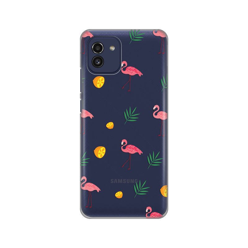 Maskica Silikonska Print Skin za Samsung A035G Galaxy A03 Flamingos