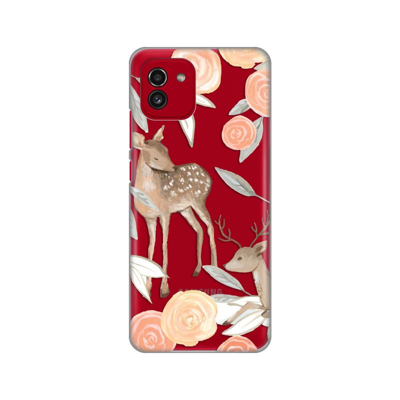 Maskica Silikonska Print Skin za Samsung A035G Galaxy A03 Flower Deer