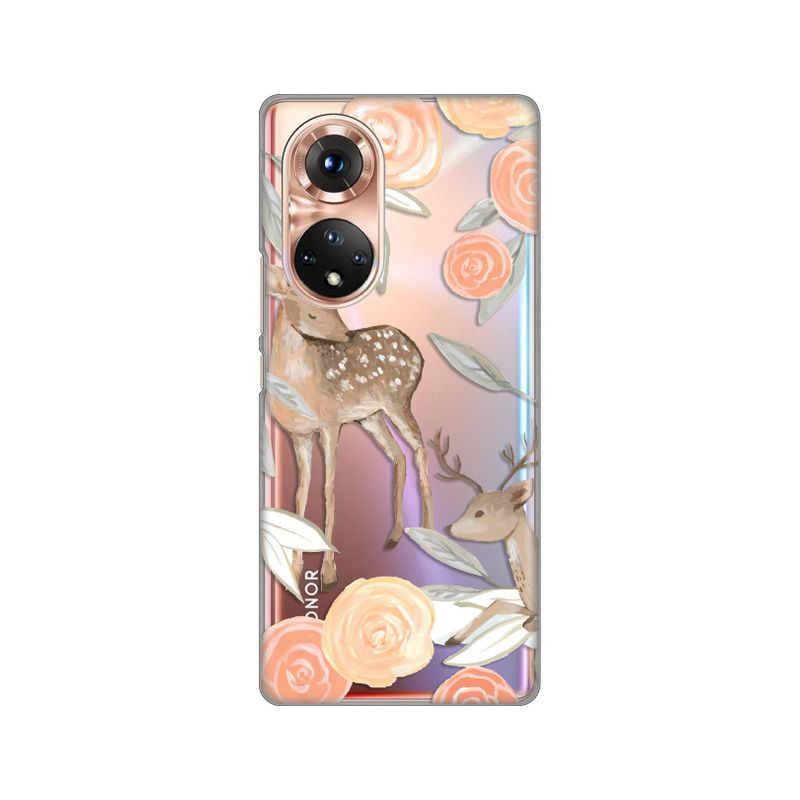 Maskica Silikonska Print Skin za Huawei Honor 50 Pro Flower Deer