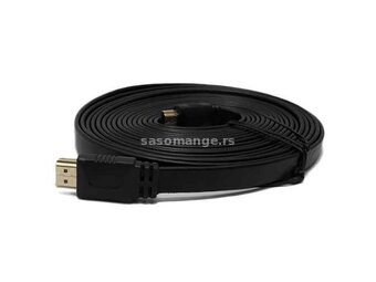 Kabal HDMI muški na HDMI muški 5m Flat crna kablovi/kabl