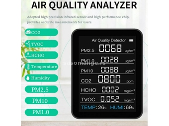 Instrument za merenje kvaliteta vazduha 8 u 1 Merac Detektor
