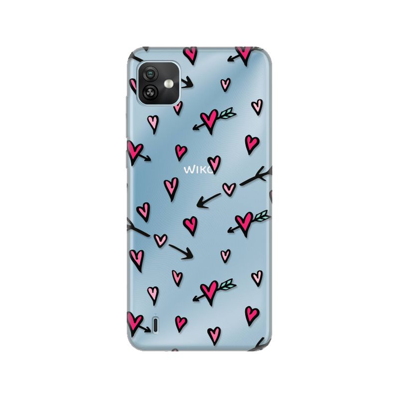 Maskica Silikonska Print Skin za Wiko Y82 Heart Pattern